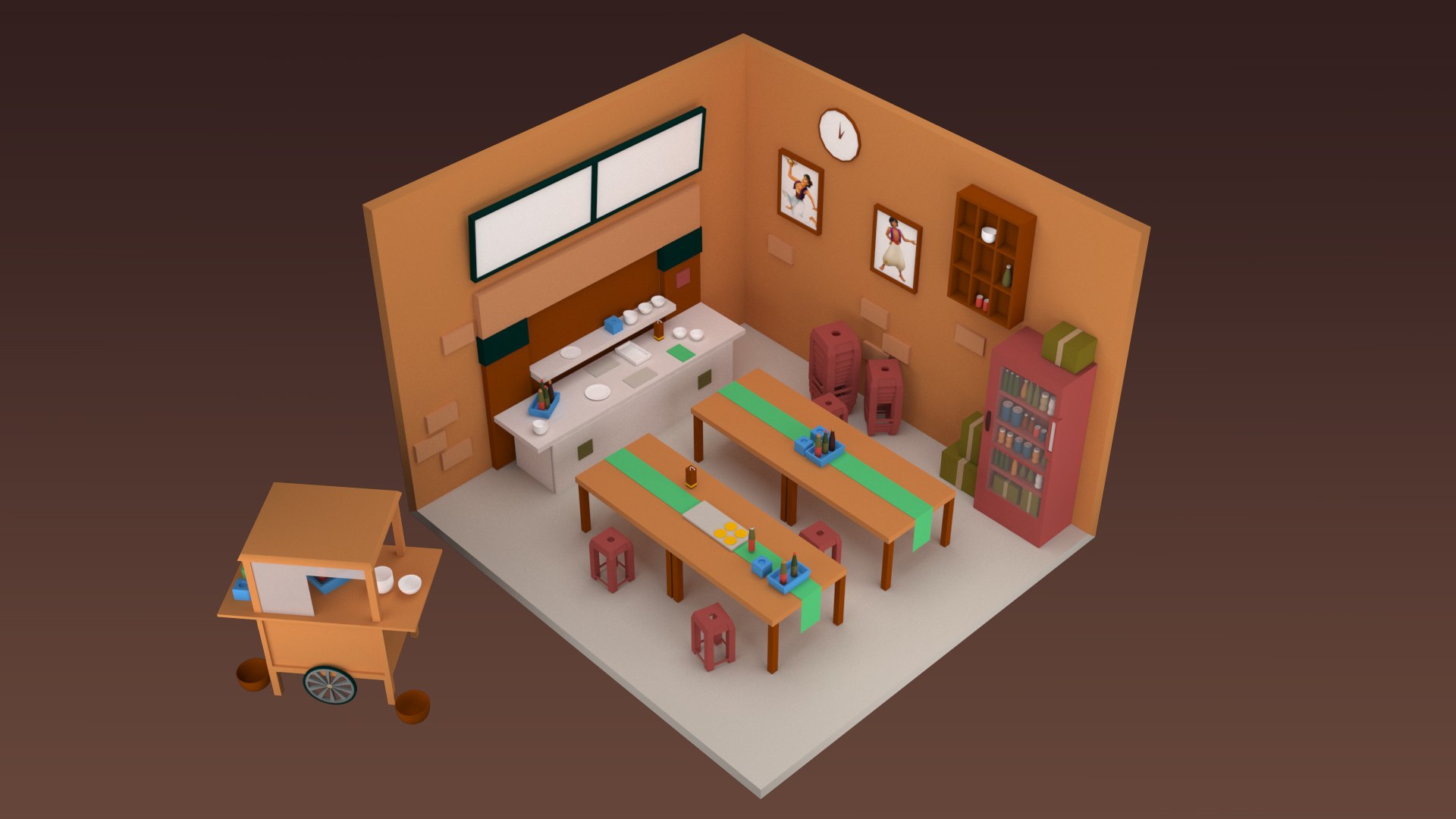 Mini Restaurant Model - TurboSquid 1731563