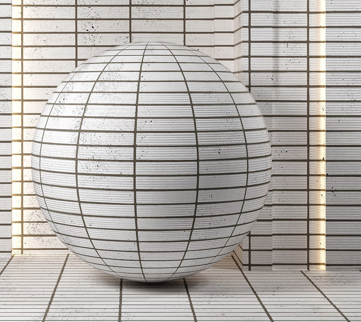 3D Modern White Brick Wall - 4K Seamless PBR Set 06 - TurboSquid 2368291