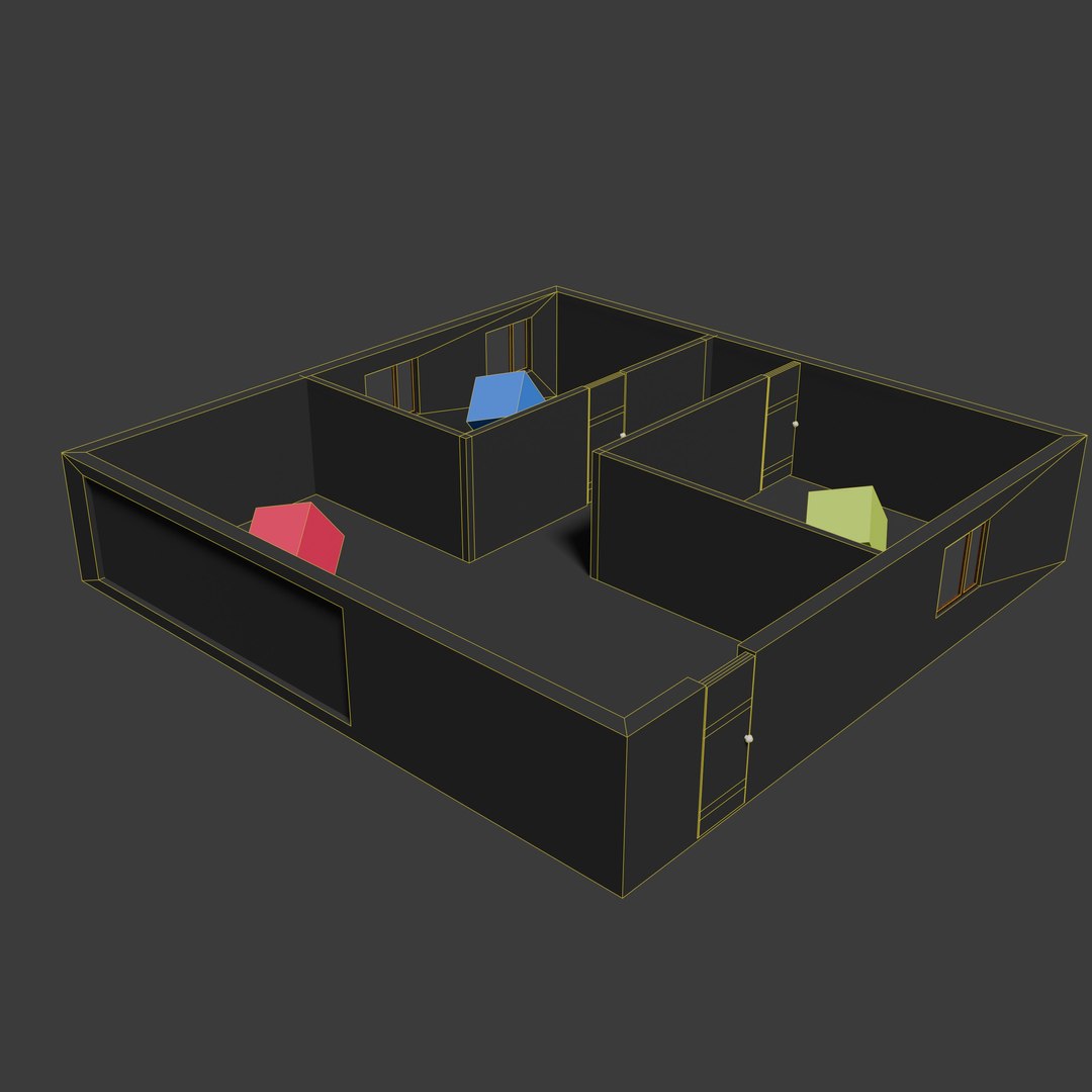 Model Of An Apartment Or Multi-room Office 3D - TurboSquid 2300037