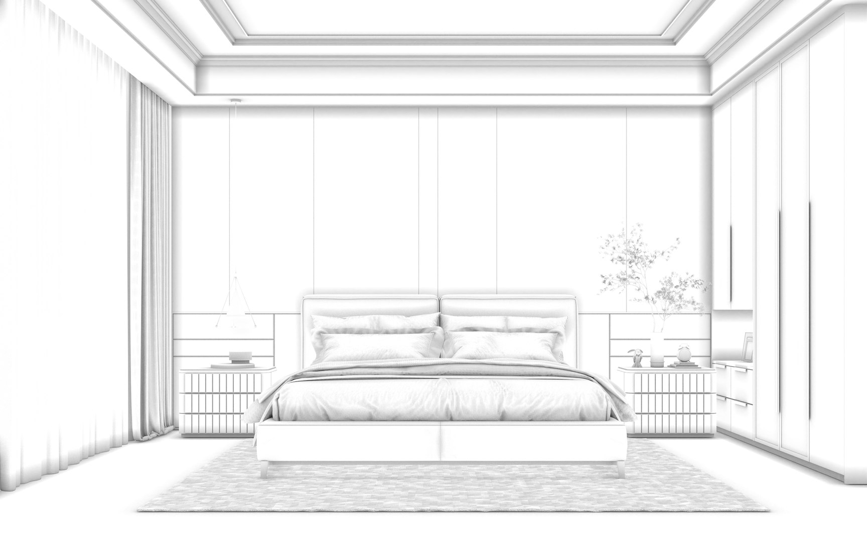 3D Model Modern Luxury Style Bedroom - TurboSquid 2193685