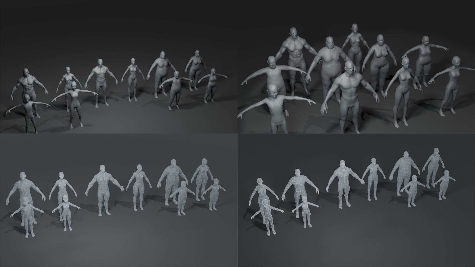 Human Body Base Mesh 40 Models Pack 3D model - TurboSquid 1769322