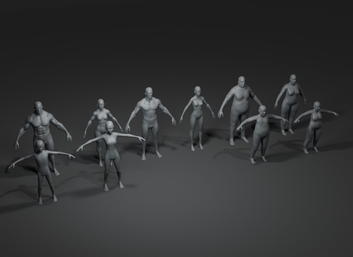 Human Body Base Mesh 40 Models Pack 3D model - TurboSquid 1769322