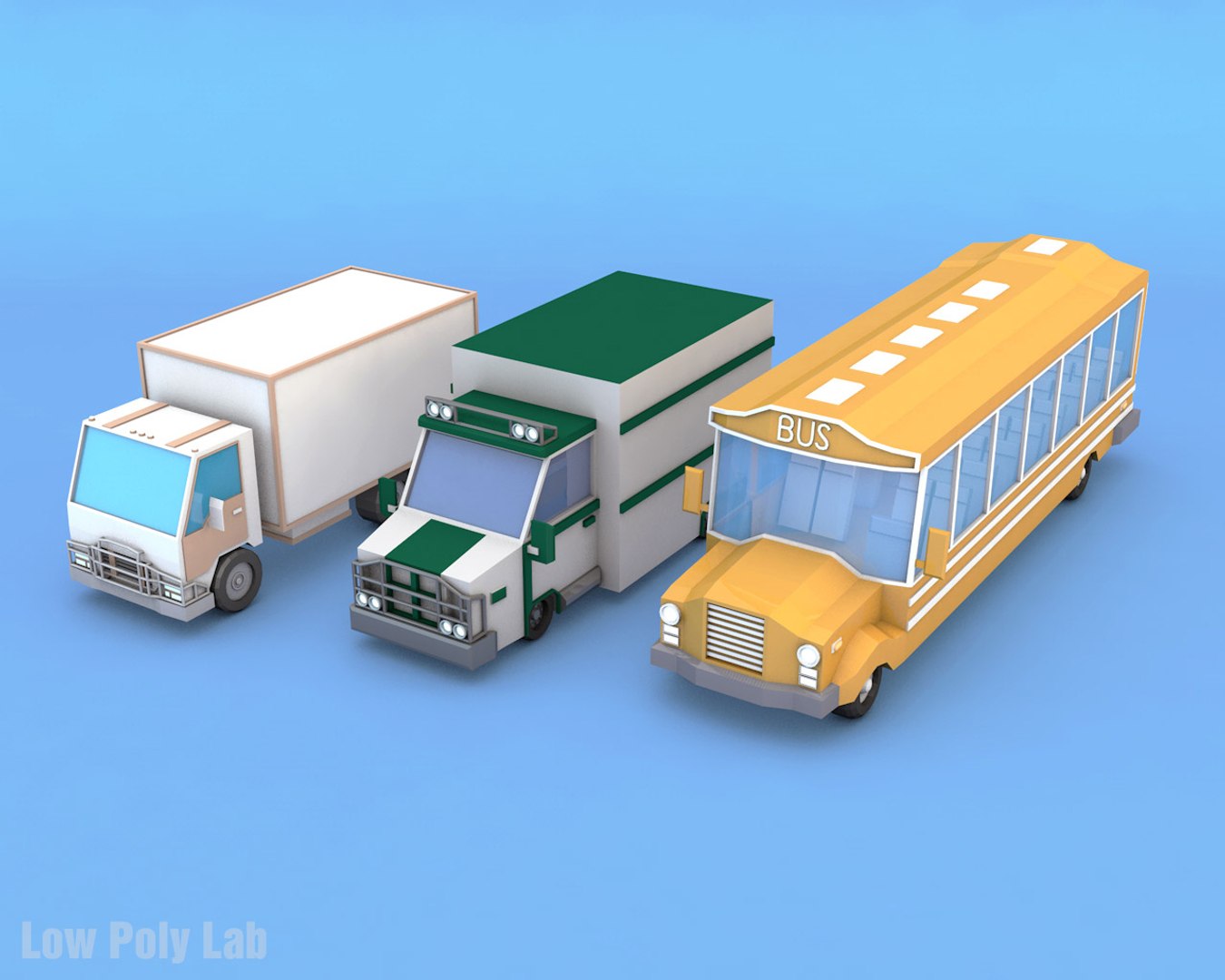 3d Model Bus Truck Lorry