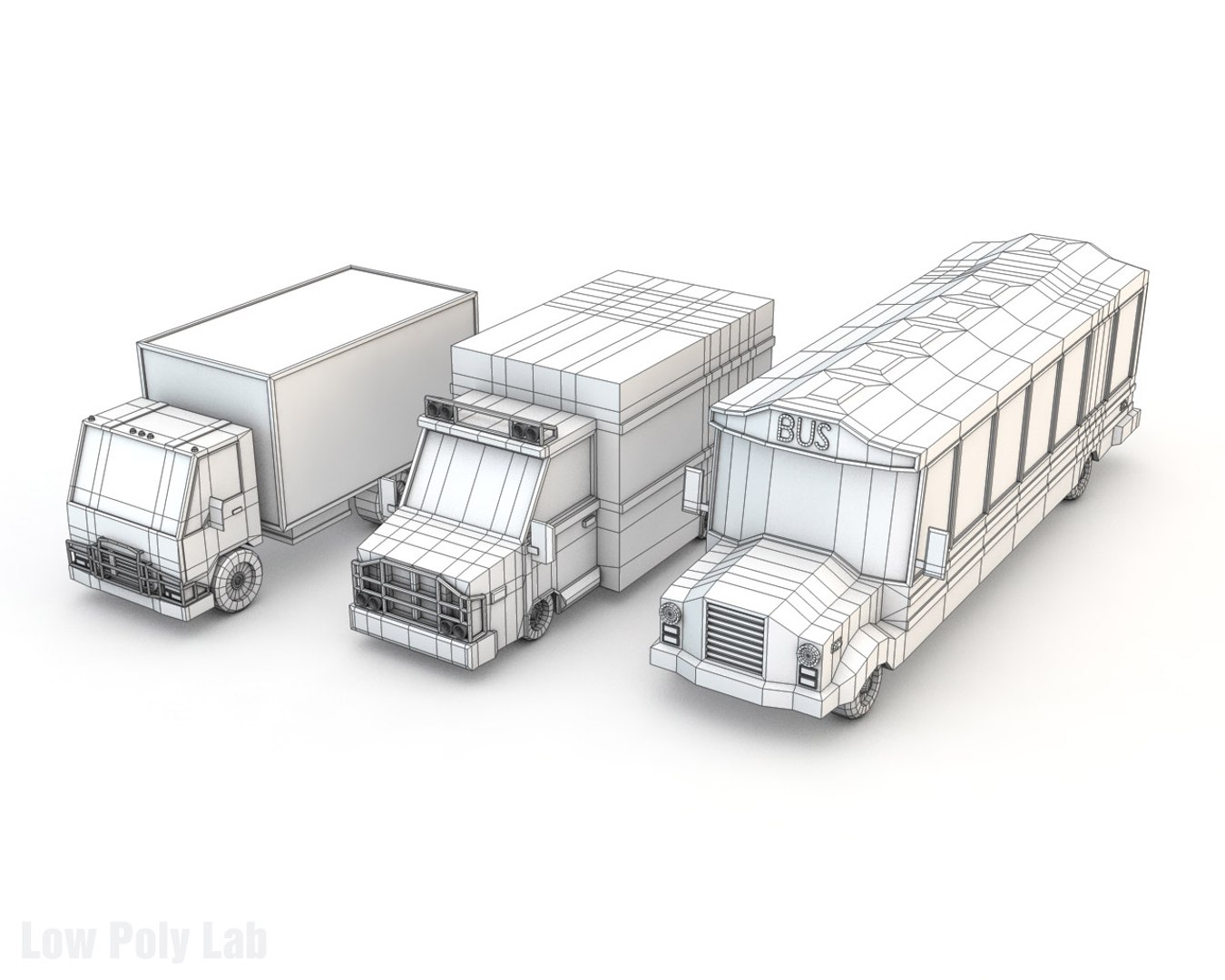 3d Model Bus Truck Lorry