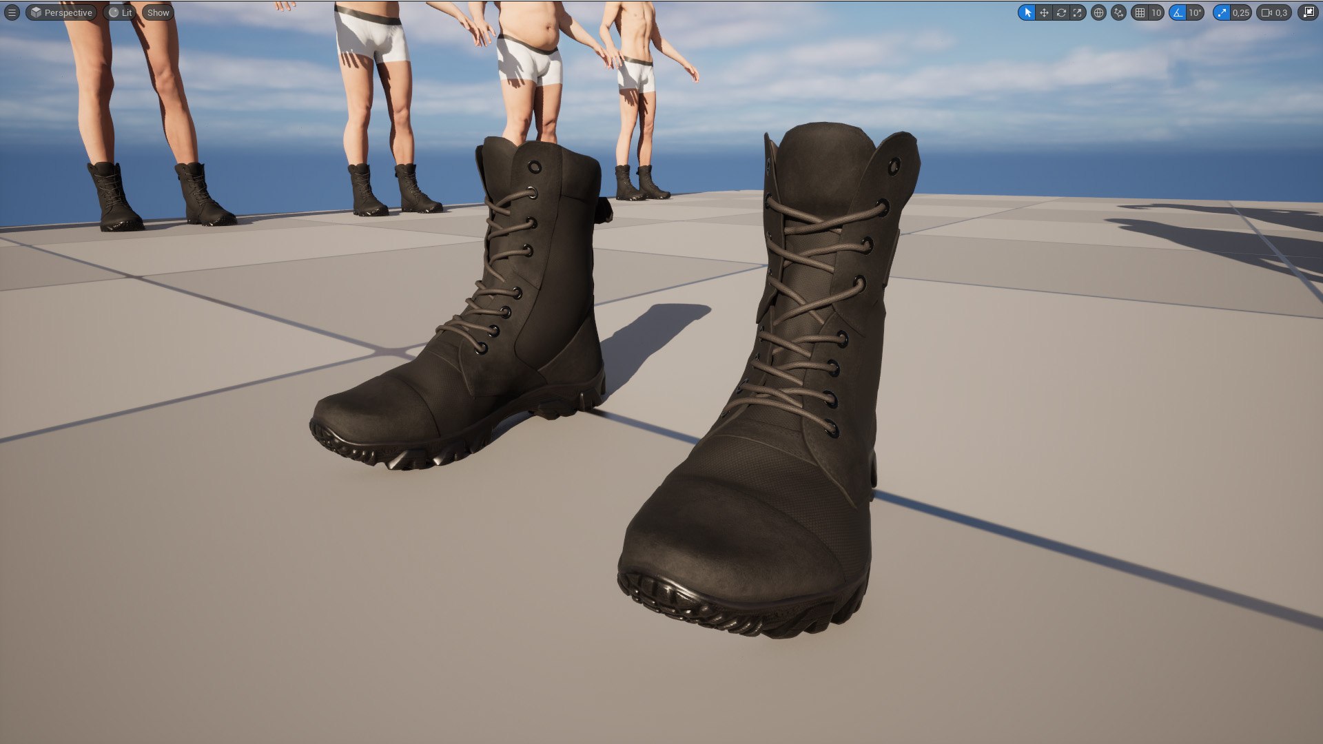 3D Military Boots 99 - All MH Bodies UE5 Skeletons - Rigged ...
