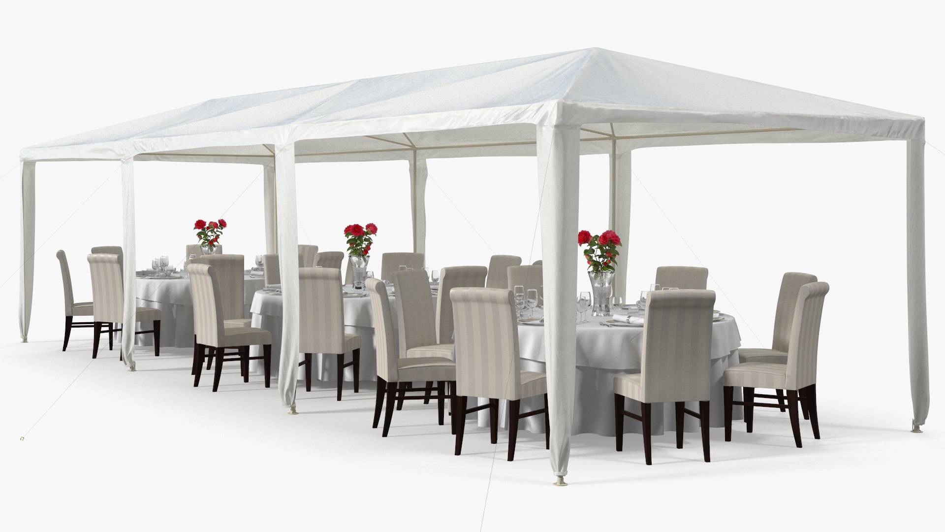 Party Wedding Outdoor Patio Tent with Served Tables 3D - TurboSquid 2071274