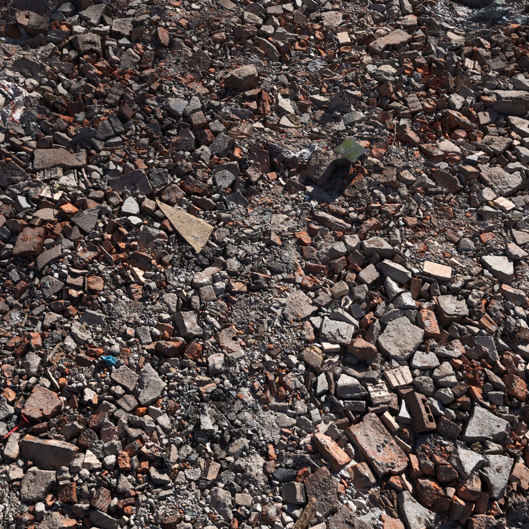 3D Surface Made Of Construction Debris Model - TurboSquid 1914929
