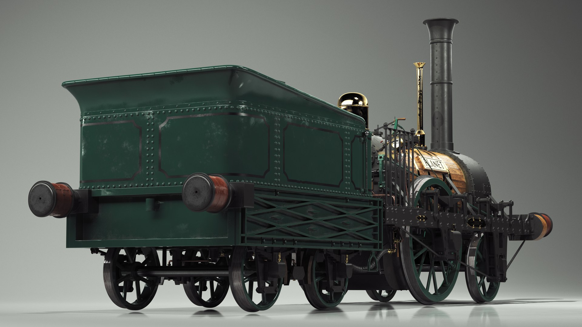 3D Old Locomotive Planet by Robert Stephenson model - TurboSquid 2118322
