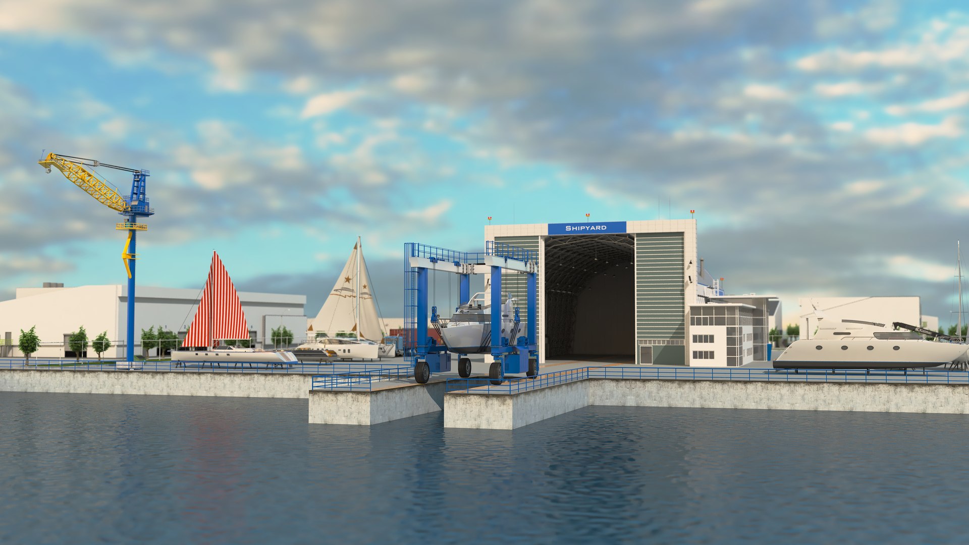 Yacht Shipyard 3D - TurboSquid 2232934