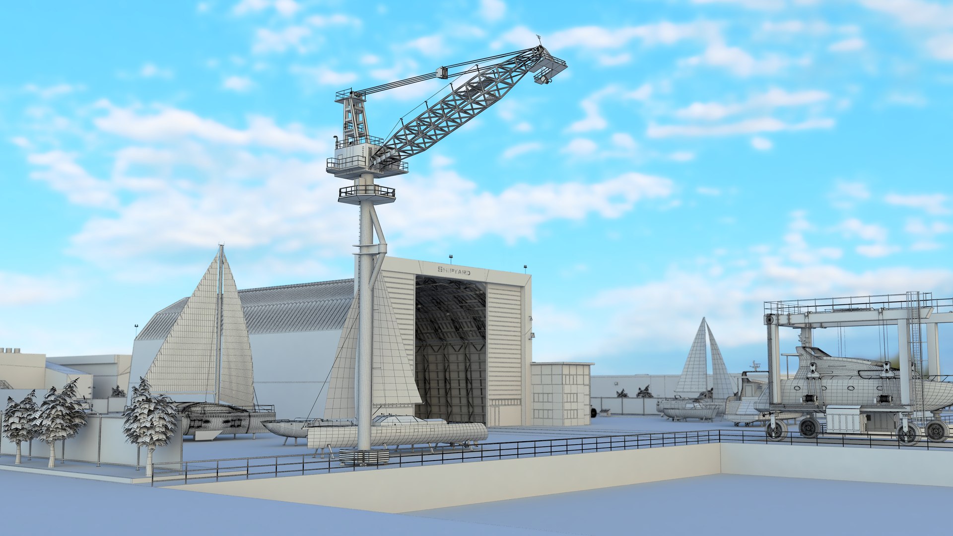 Yacht Shipyard 3D - TurboSquid 2232934