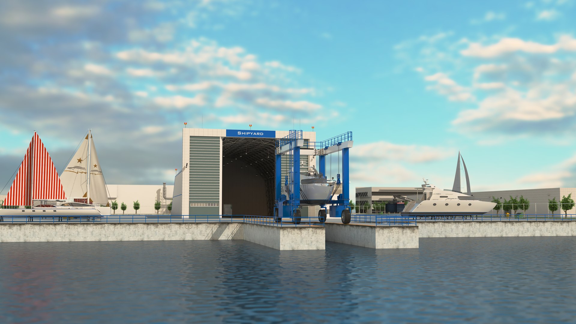 Yacht Shipyard 3D - TurboSquid 2232934