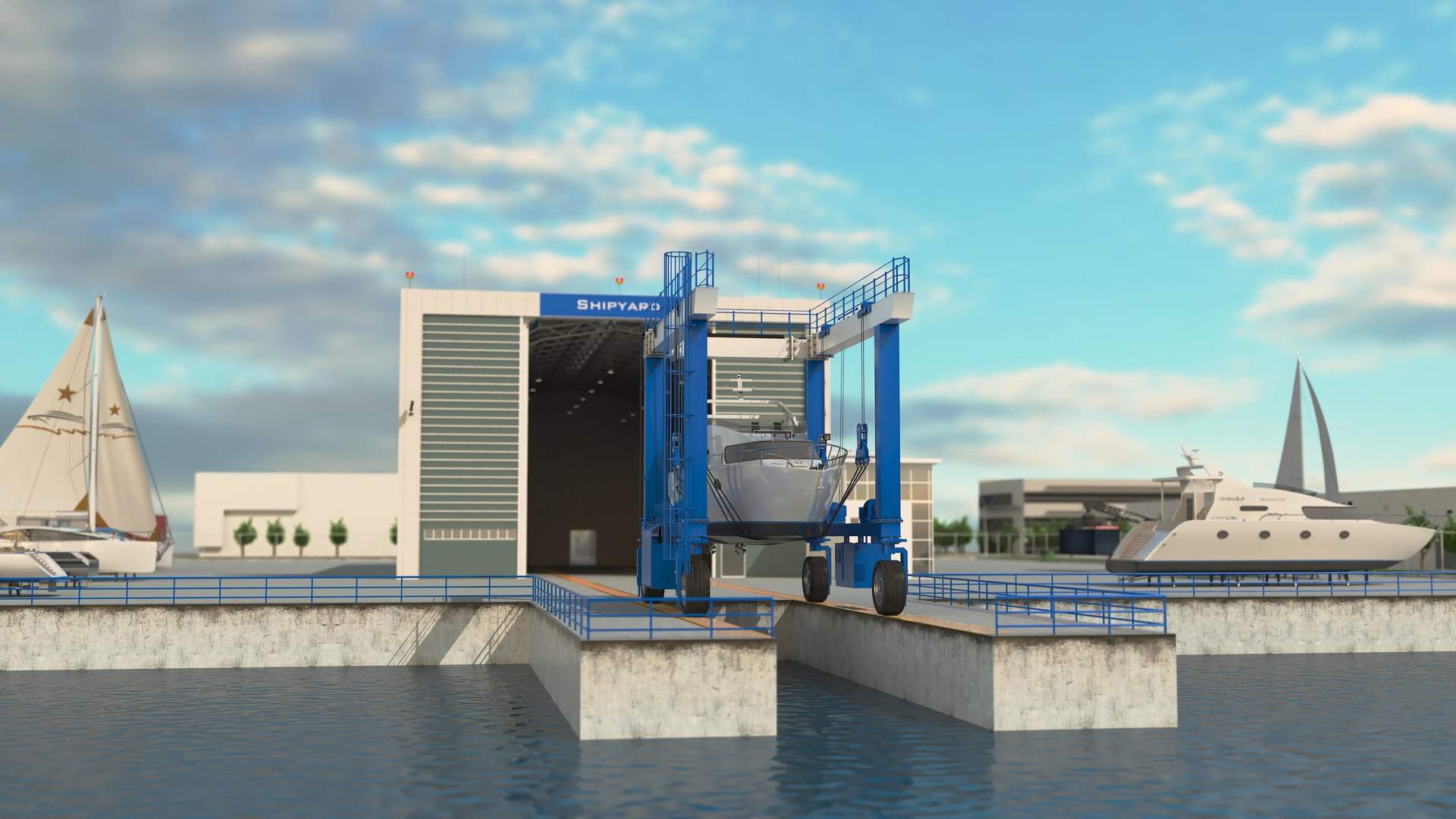 Yacht Shipyard 3D - TurboSquid 2232934