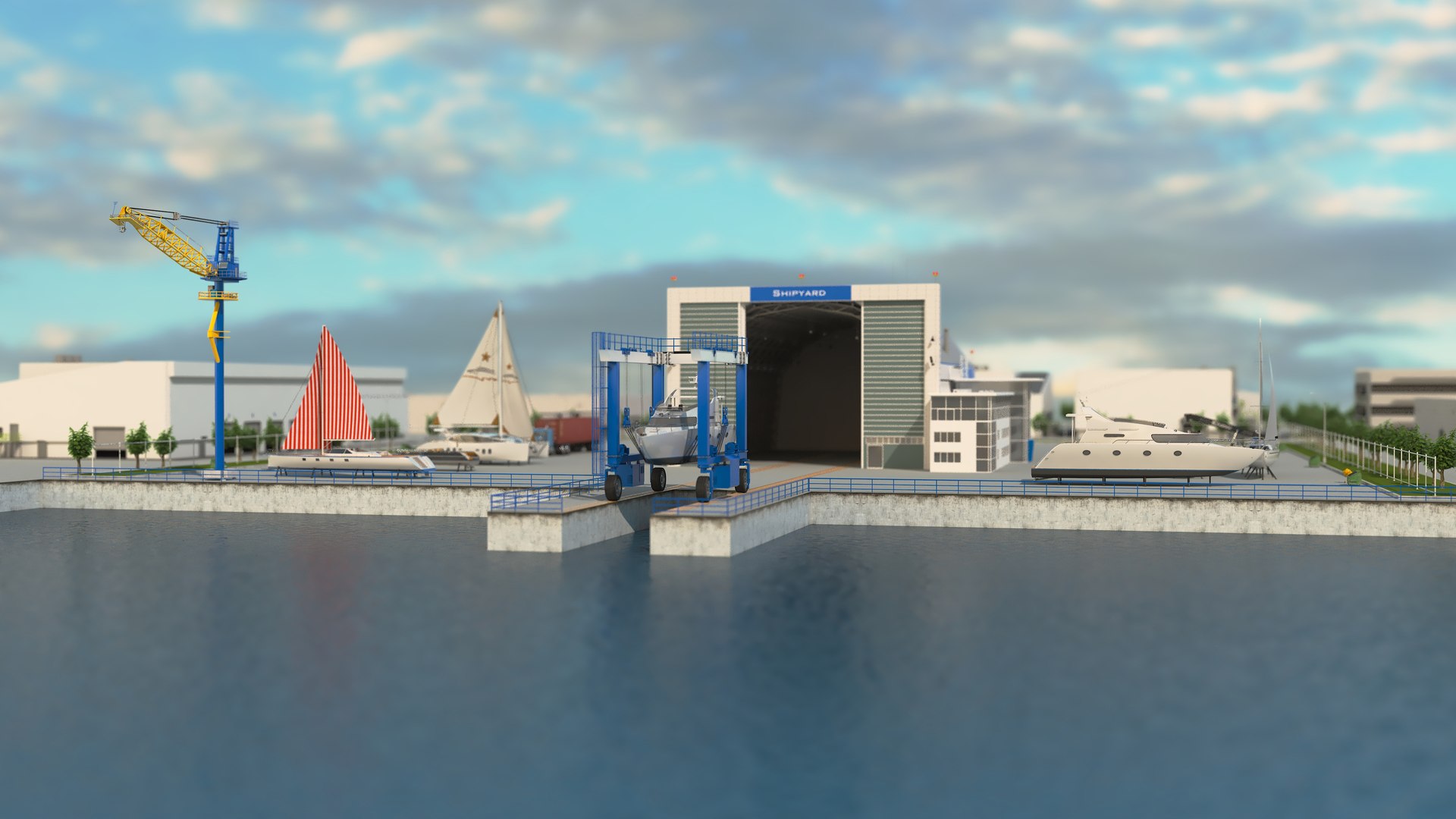 Yacht Shipyard 3D - TurboSquid 2232934