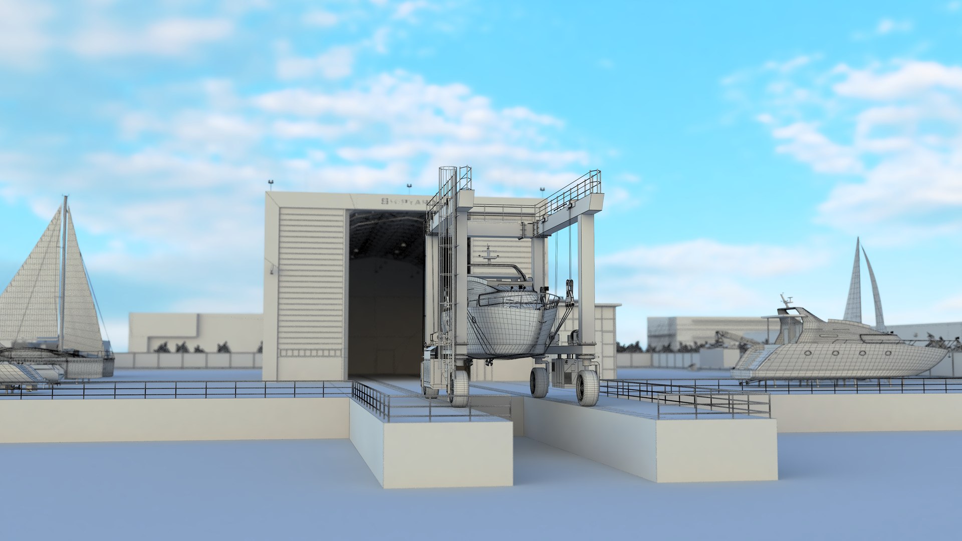 Yacht Shipyard 3D - TurboSquid 2232934