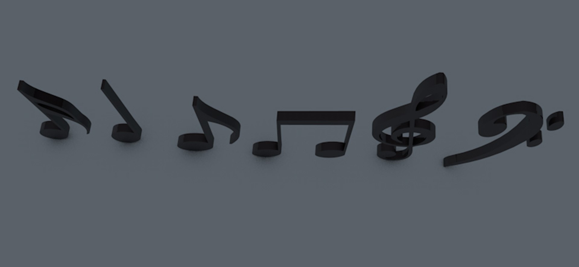 3d Model Musical Notes