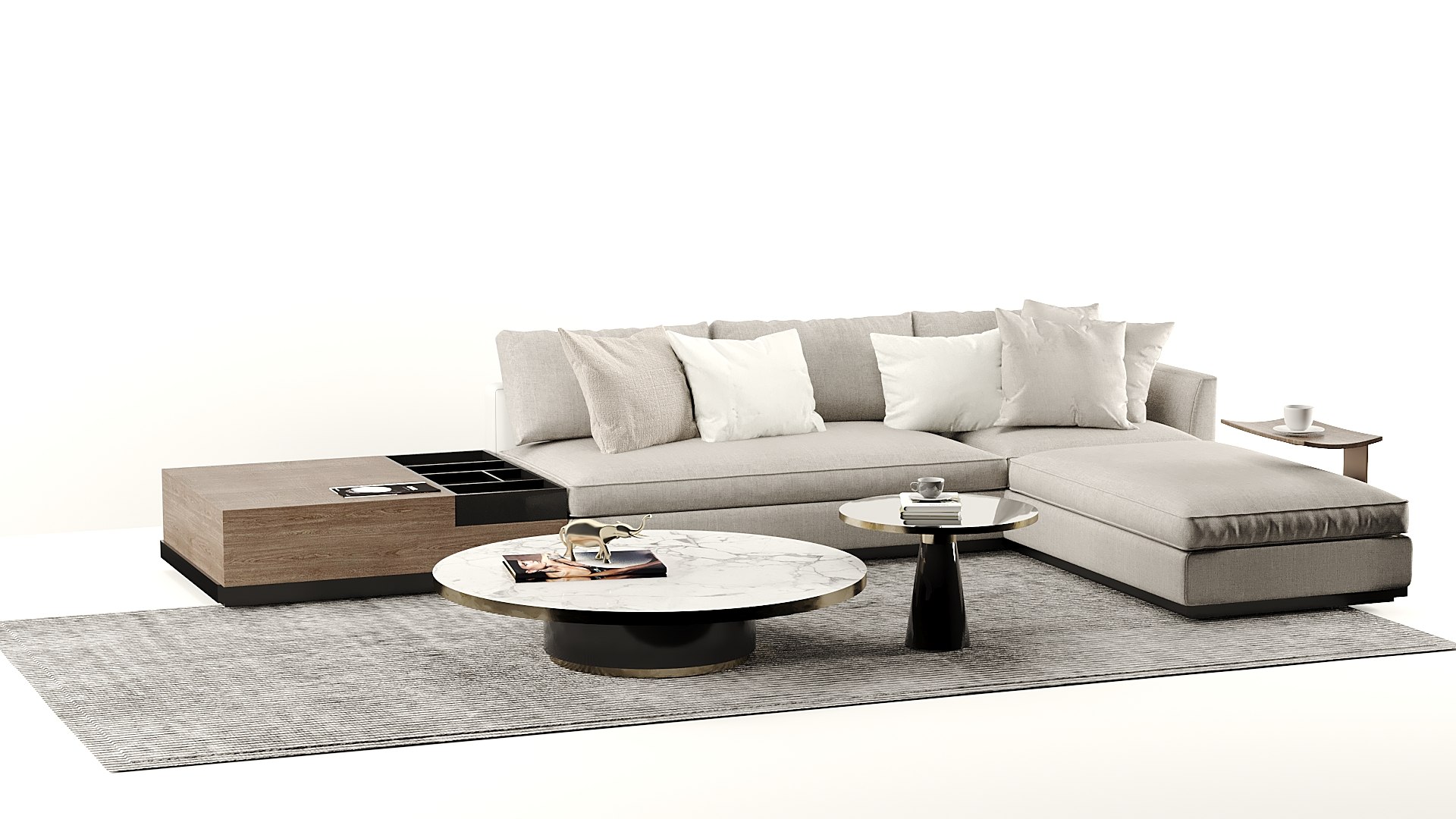 Sofa L And Table 3D Model - TurboSquid 2077382