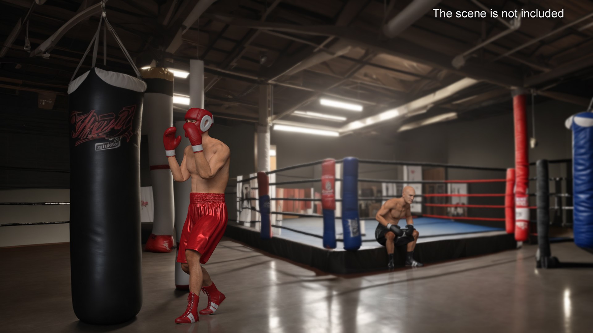 Male Boxer In Gear Rigged For Maya 3D - TurboSquid 2416499