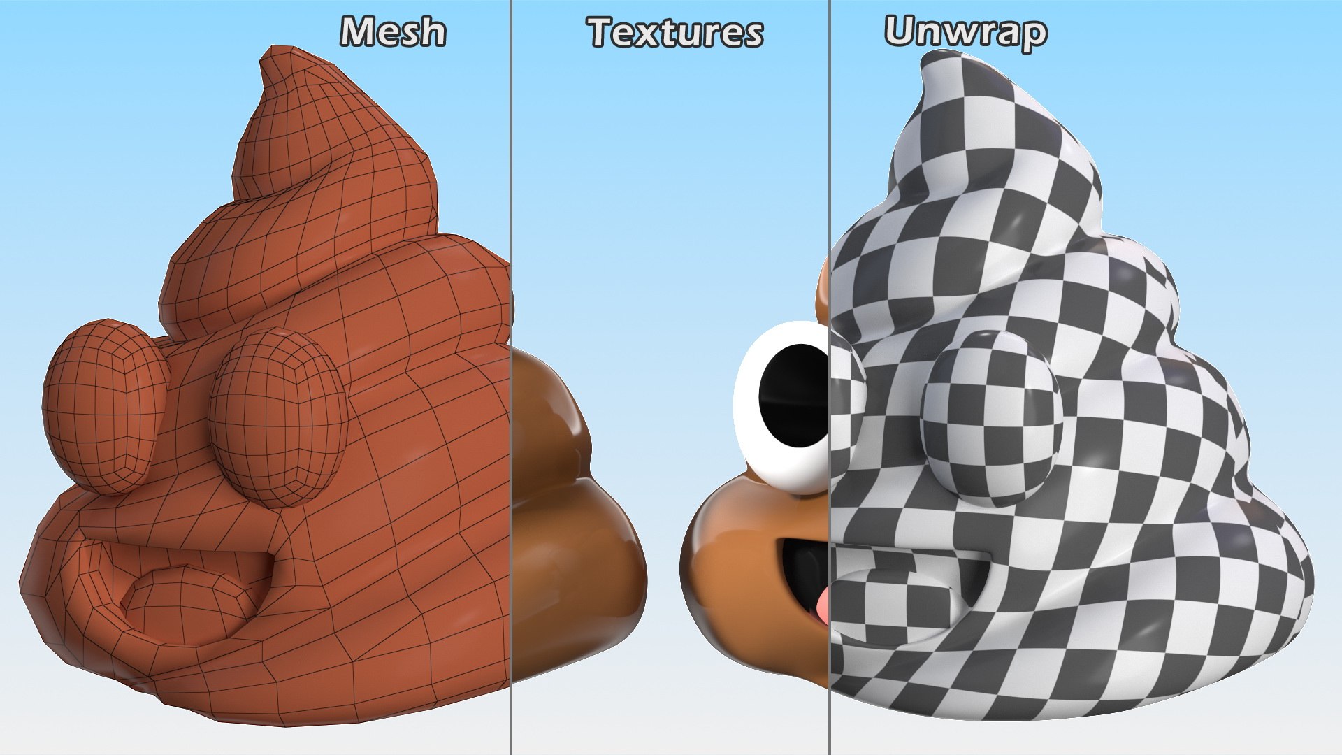 3D Smiling Faces Poop Emoji Collection - TurboSquid 1842536