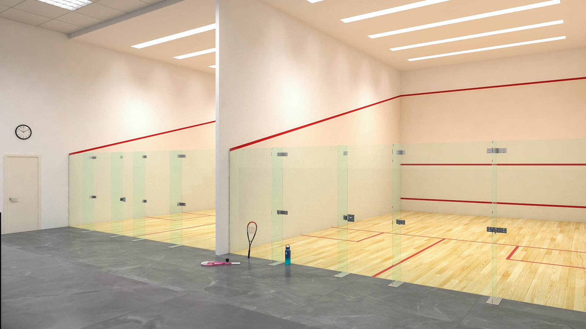 3D Model Squash Court Interior Scene - TurboSquid 2062050