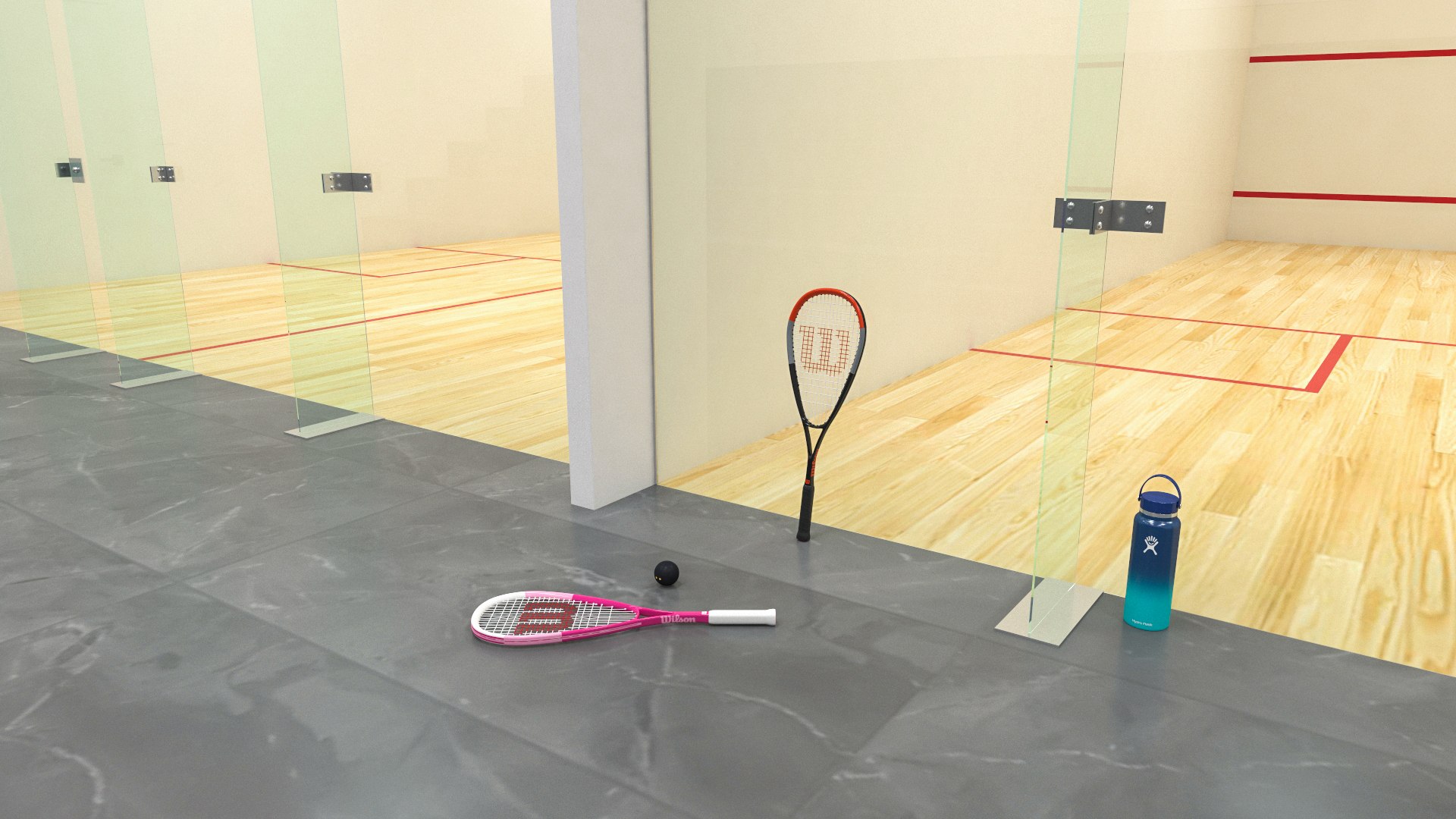 3D Model Squash Court Interior Scene - TurboSquid 2062050