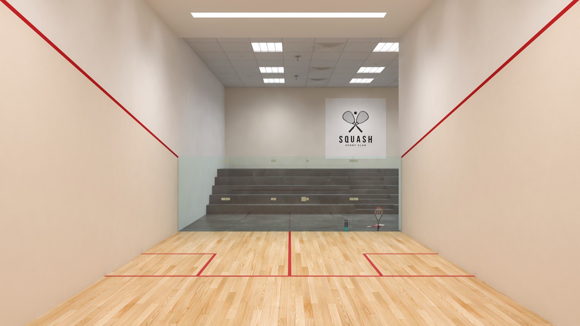 3D Model Squash Court Interior Scene - TurboSquid 2062050
