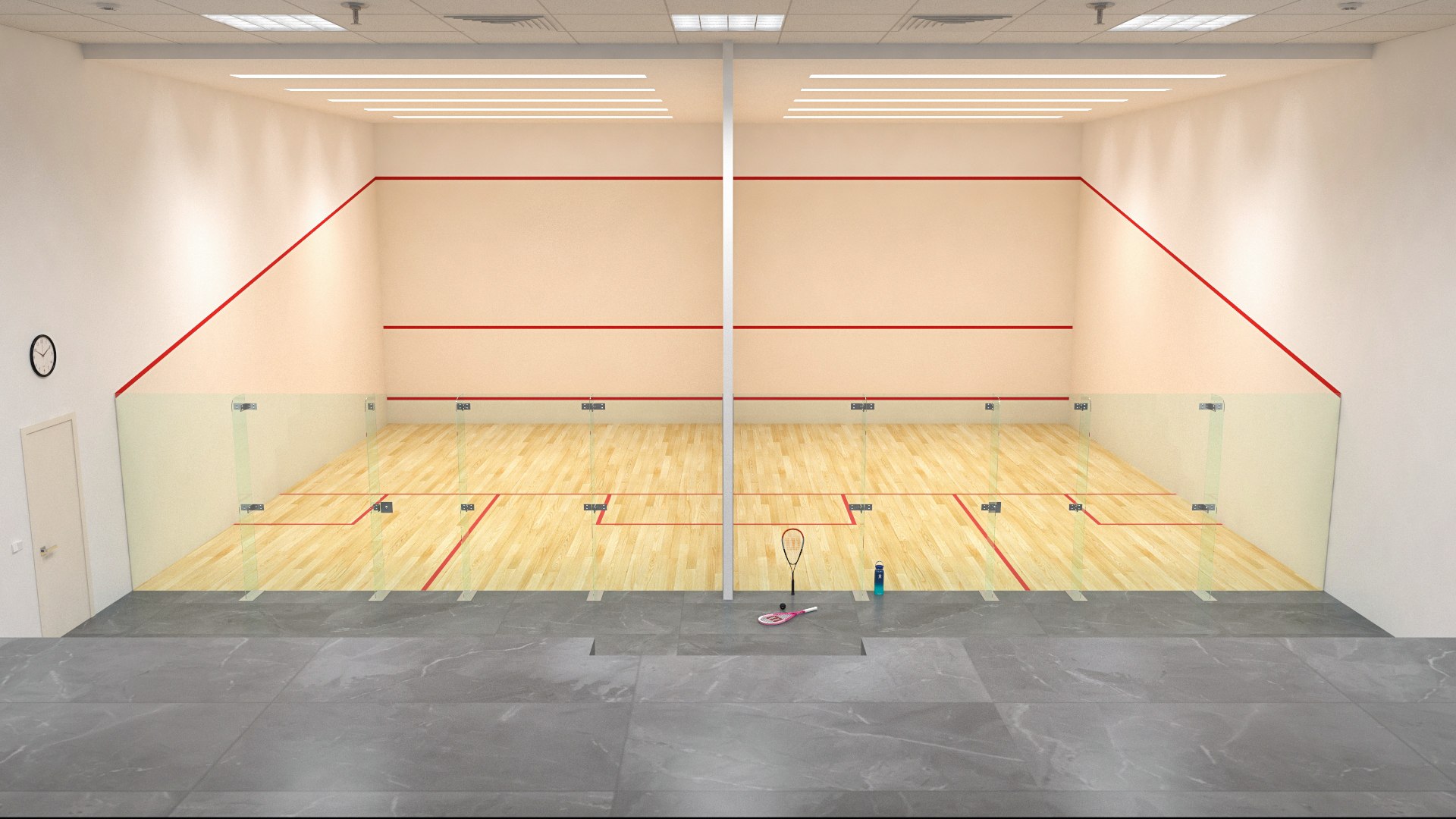3D Model Squash Court Interior Scene - TurboSquid 2062050