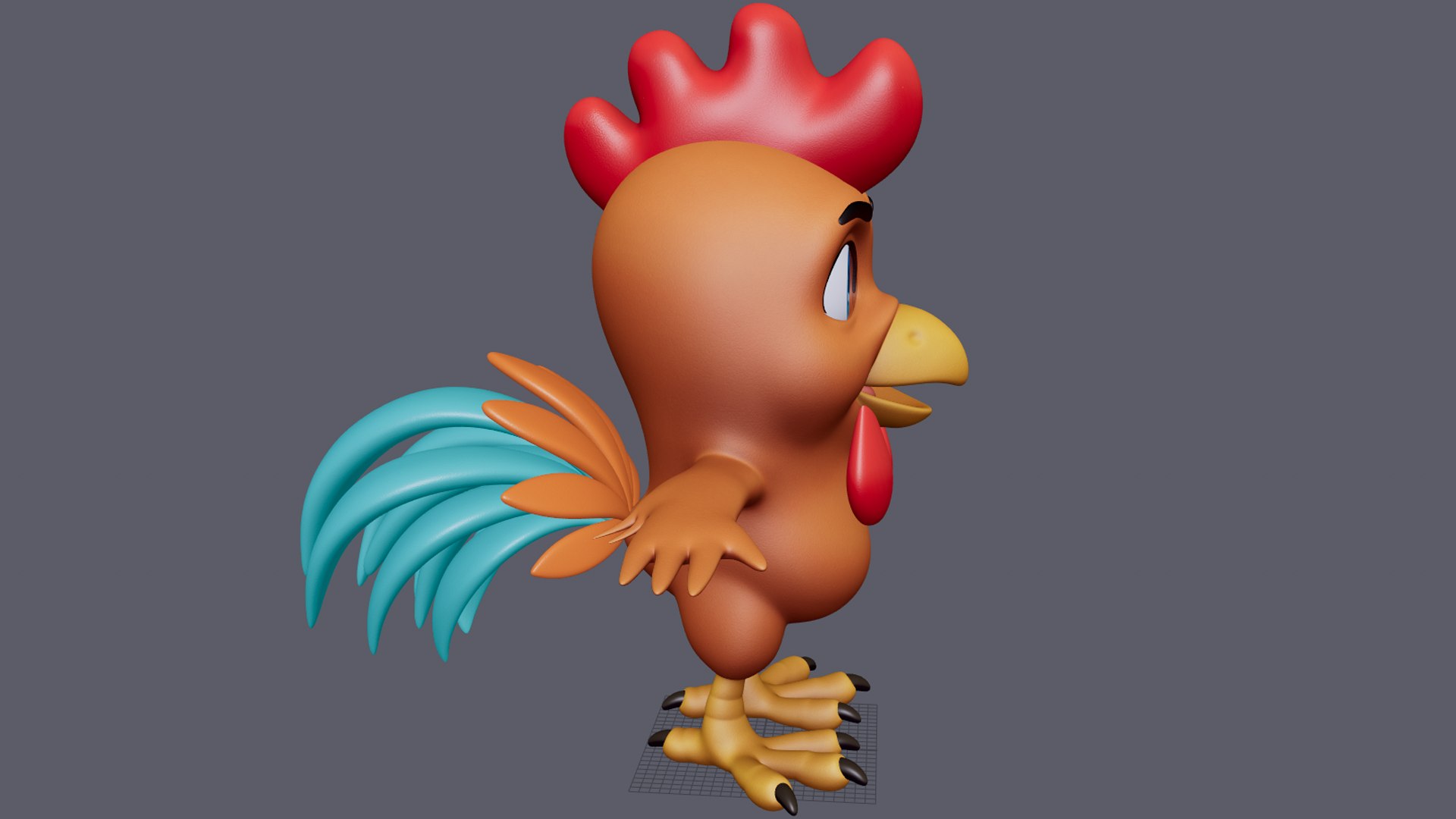 3D Cartoon Rooster - TurboSquid 2333241