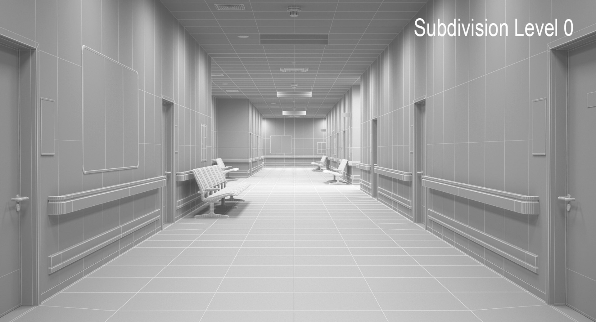 3D Model Hospital Corridor - TurboSquid 1197845