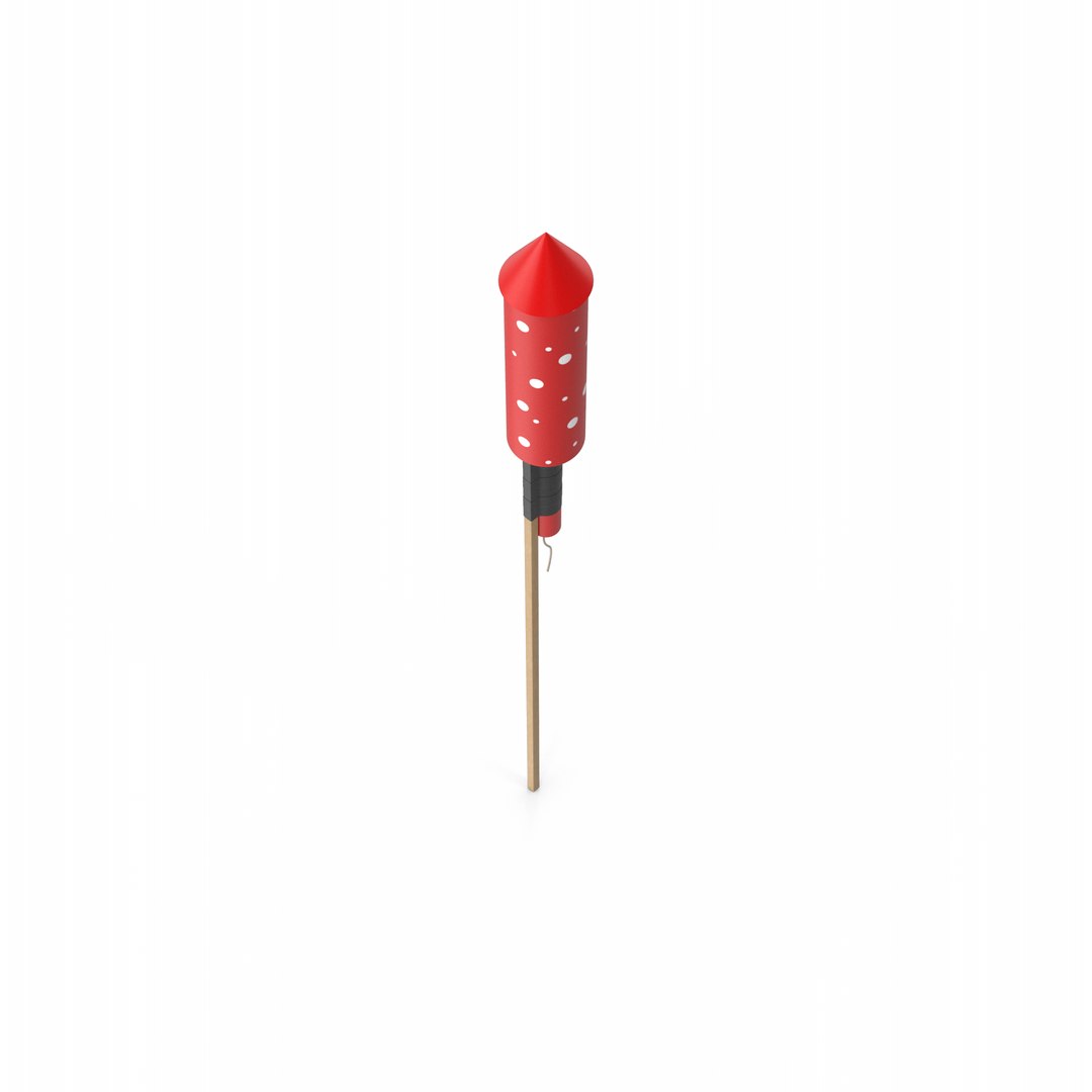 3D Red Firework Rocket - TurboSquid 2206086