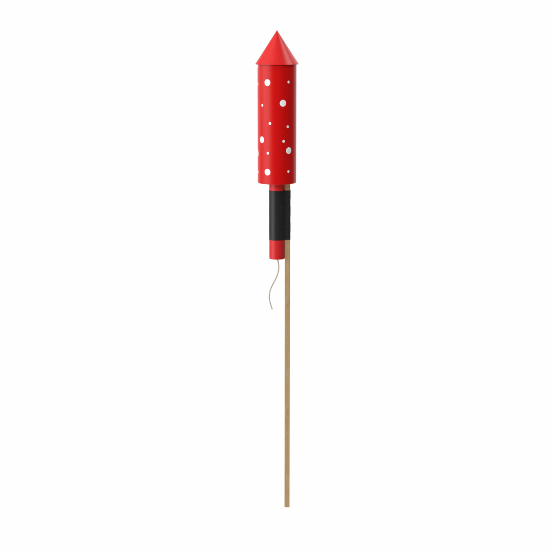 3D Red Firework Rocket - TurboSquid 2206086