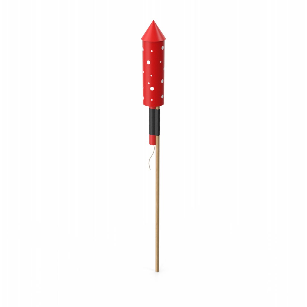 3D Red Firework Rocket - TurboSquid 2206086
