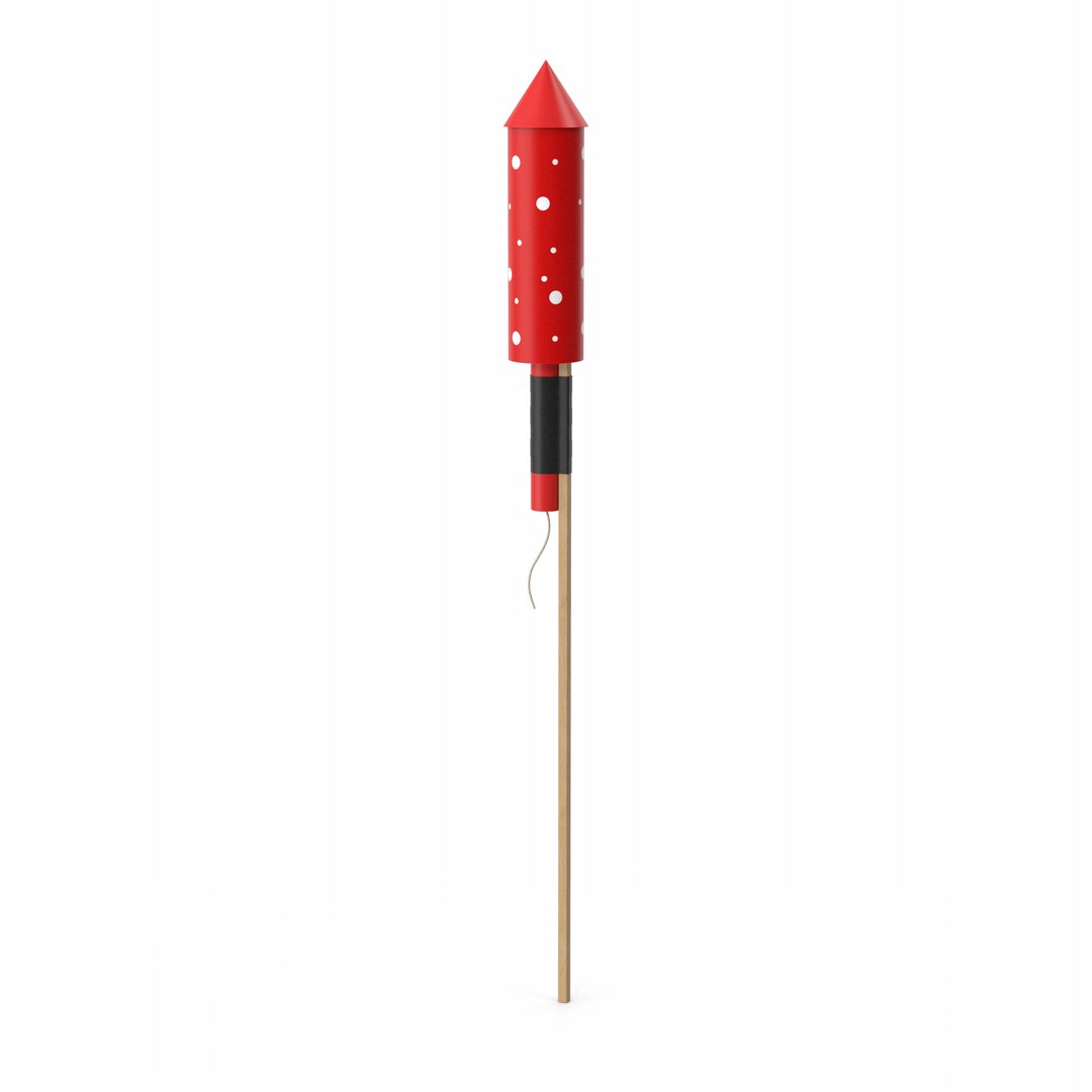 3D Red Firework Rocket - TurboSquid 2206086