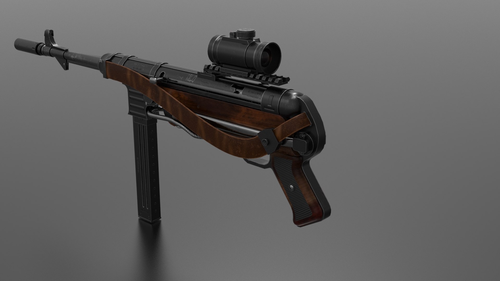 MP 40 Submachine Gun Fps-Tps Model - TurboSquid 2404018