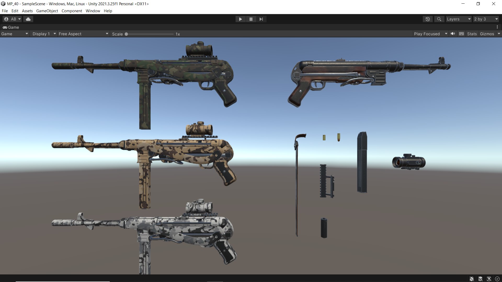 MP 40 Submachine Gun Fps-Tps Model - TurboSquid 2404018