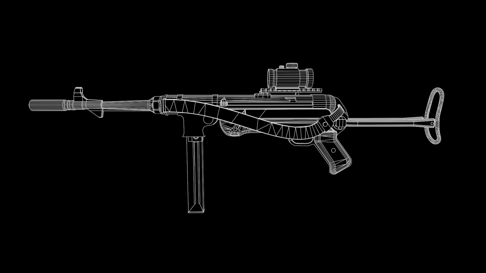 MP 40 Submachine Gun Fps-Tps Model - TurboSquid 2404018