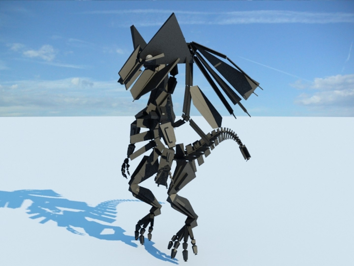 Baby Dragon Rigged Bone Ma