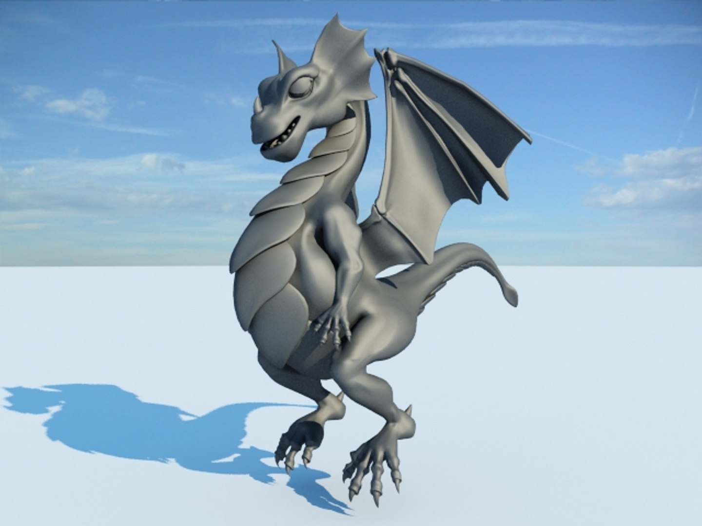 Baby Dragon Rigged Bone Ma