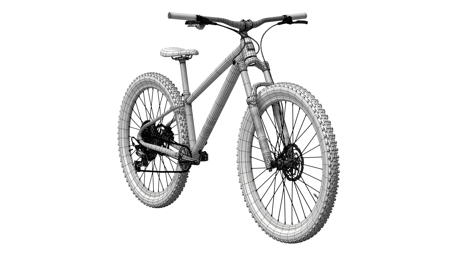 3D MTB Hardtail Silver-black Model - TurboSquid 2318052