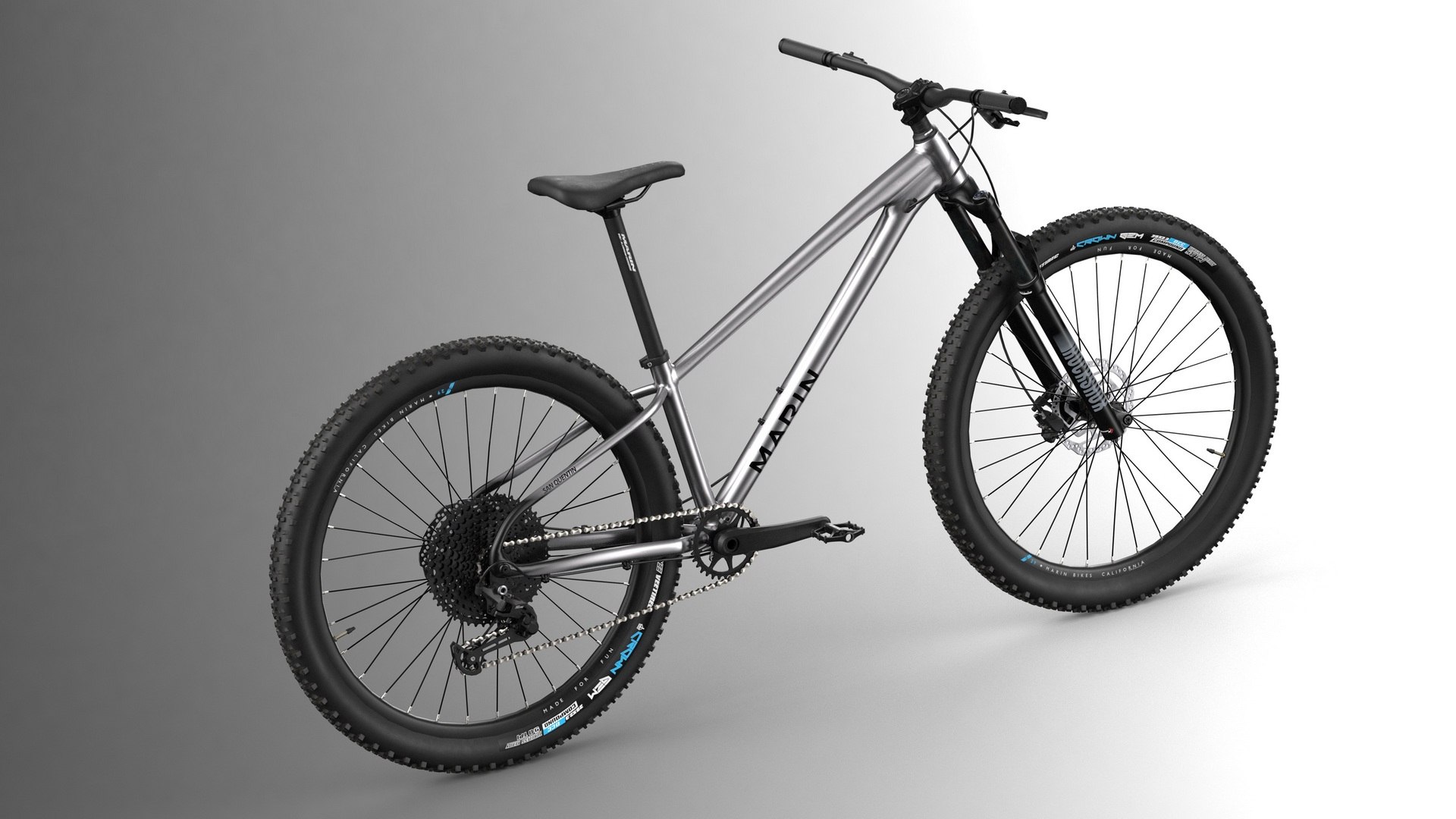 3D MTB Hardtail Silver-black Model - TurboSquid 2318052