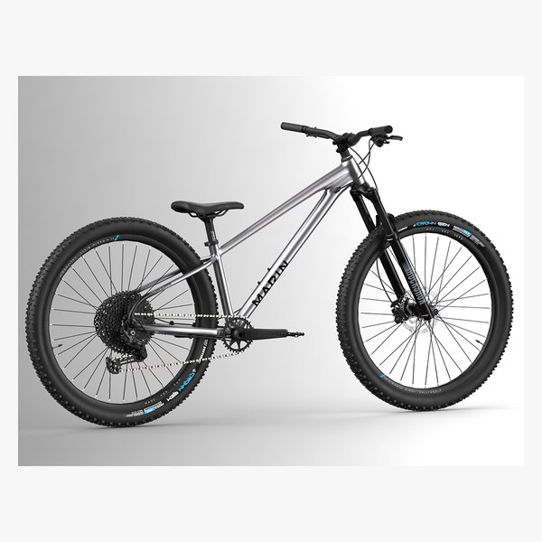 modelo 3d MTB Hardtail plata-negra - TurboSquid 2318052