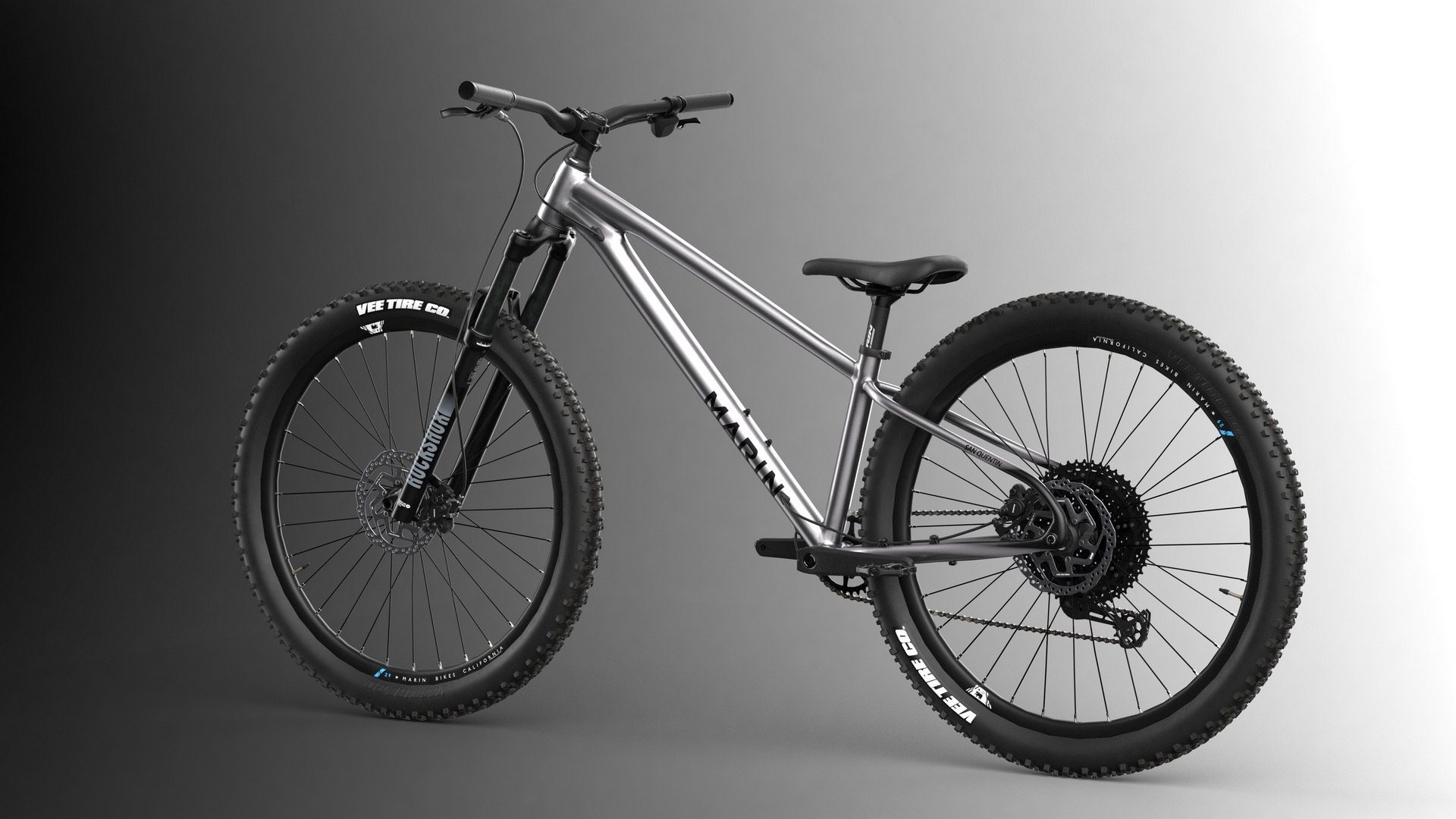 3D MTB Hardtail Silver-black Model - TurboSquid 2318052