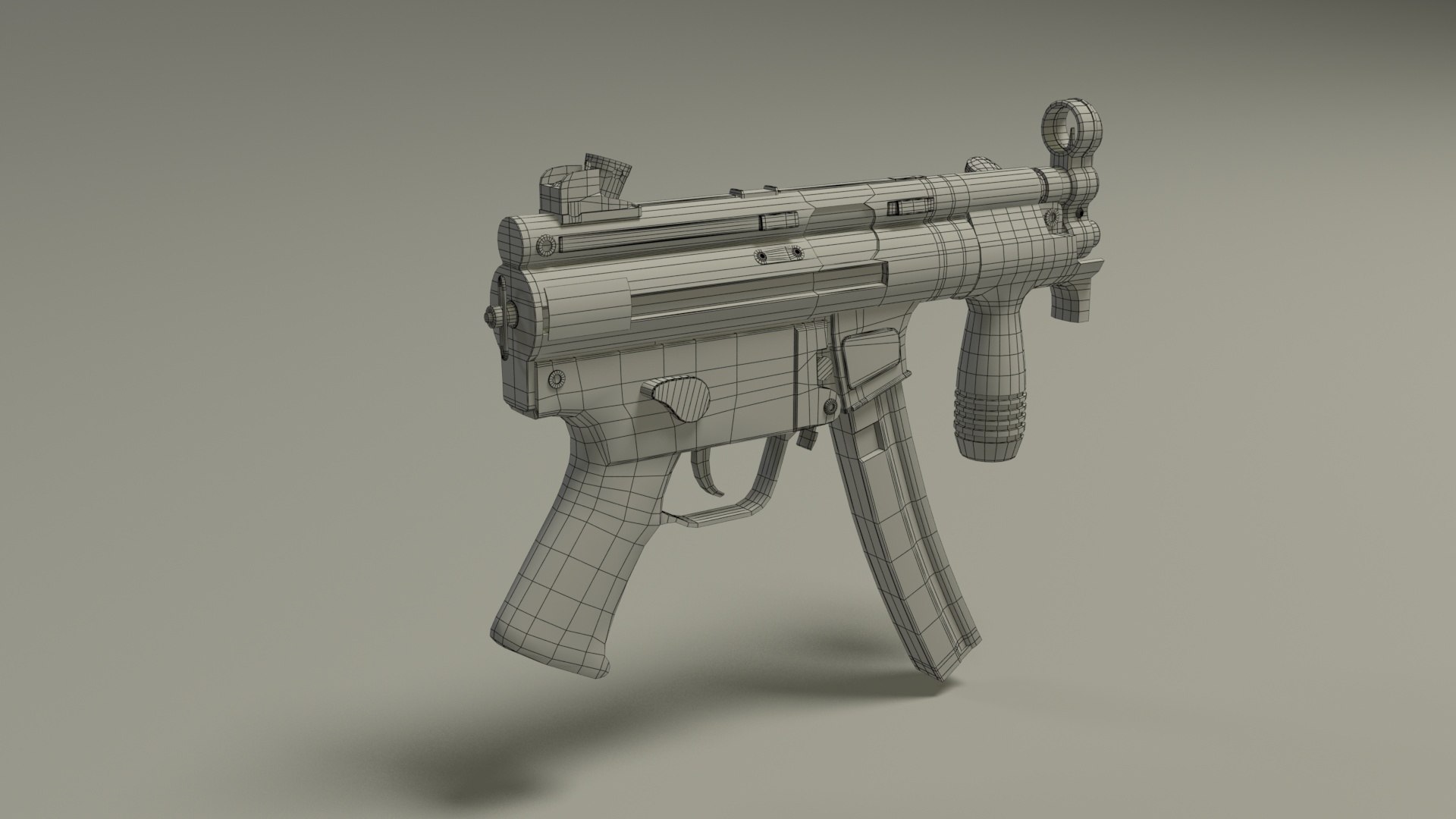 Mp5k Untextured 3d Obj