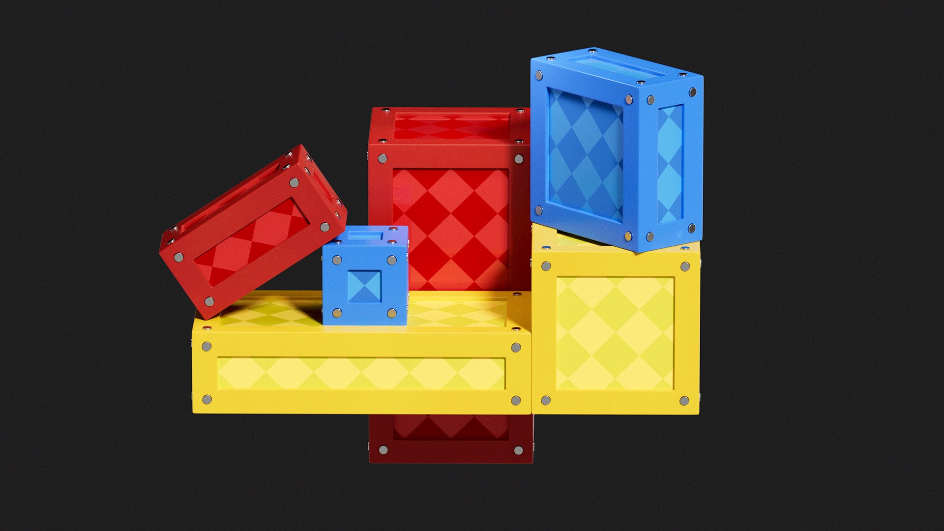 3D Mario Metal Box Platforms - TurboSquid 2192360