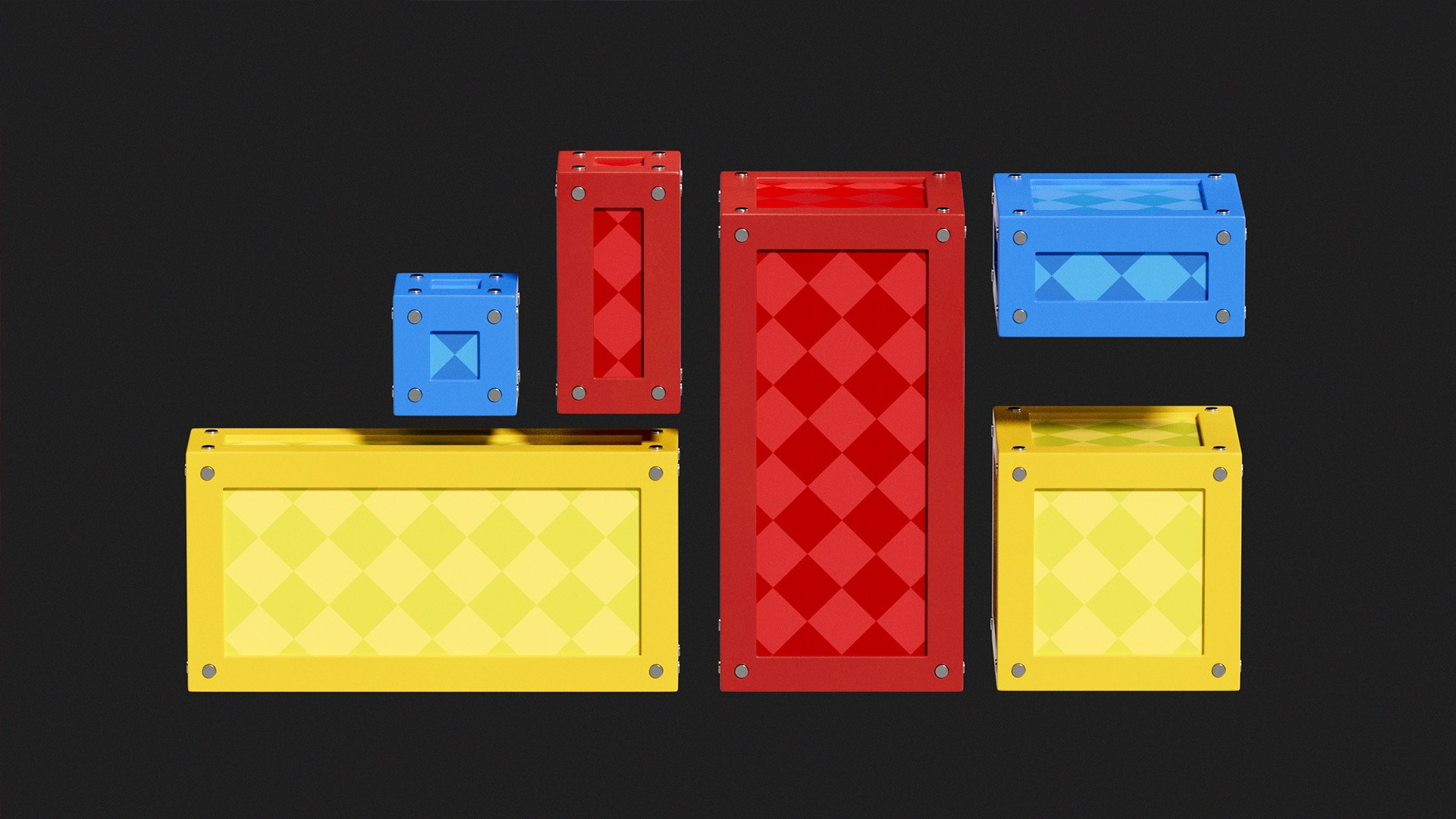 3D Mario Metal Box Platforms - TurboSquid 2192360