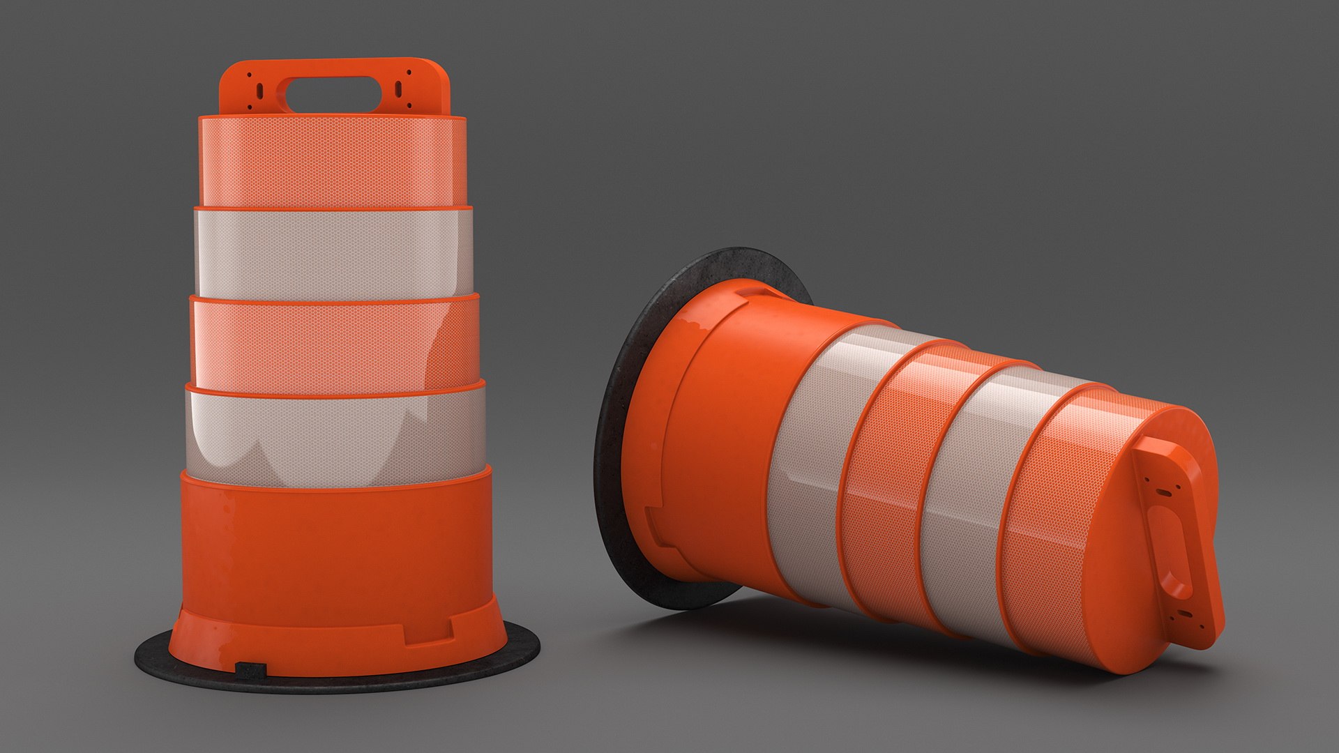 Traffic Safety Barrel With Reflective Stripes 3D Model - TurboSquid 2202583