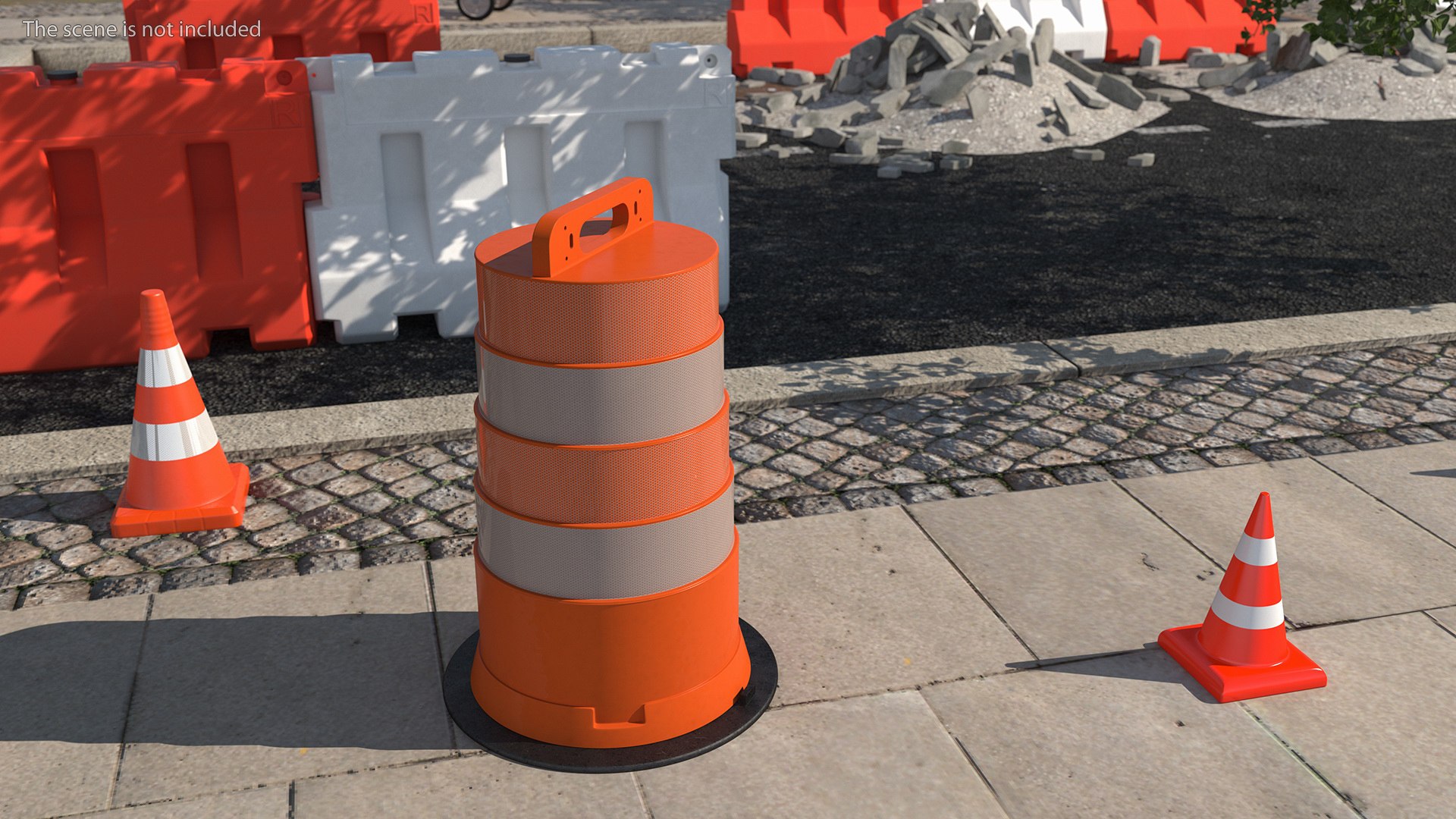 Traffic Safety Barrel With Reflective Stripes 3D Model - TurboSquid 2202583