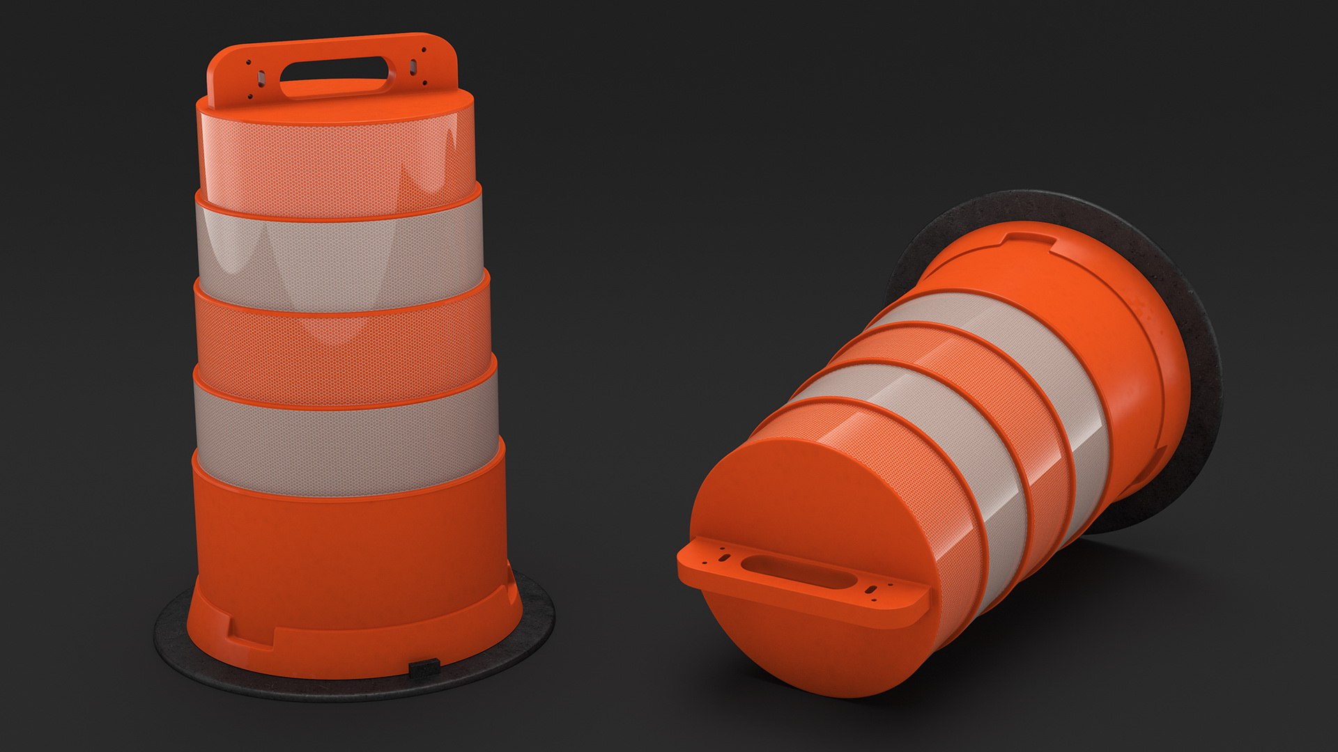 Traffic Safety Barrel With Reflective Stripes 3D Model - TurboSquid 2202583
