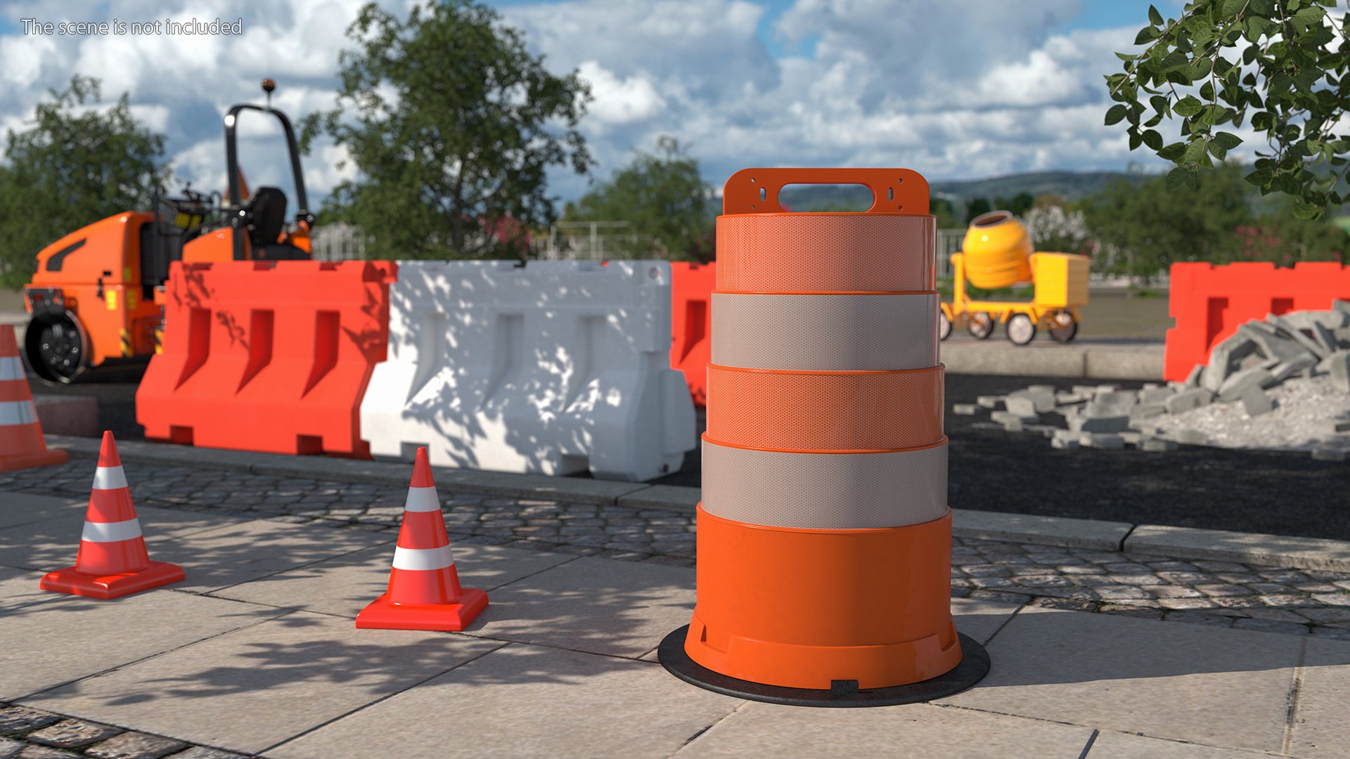 Traffic Safety Barrel With Reflective Stripes 3D Model - TurboSquid 2202583