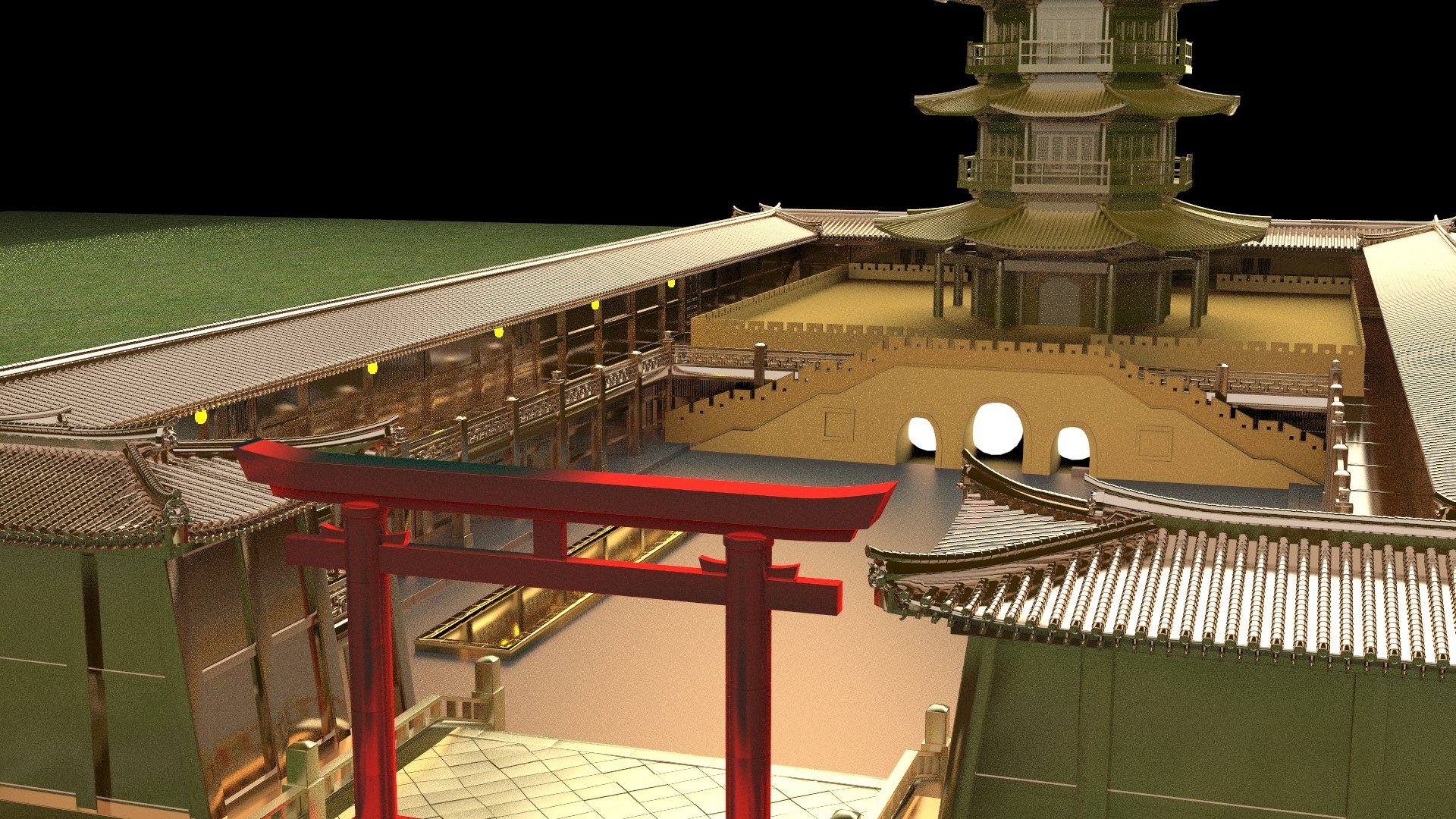 3D Chinese Ancient Tower - TurboSquid 2184825