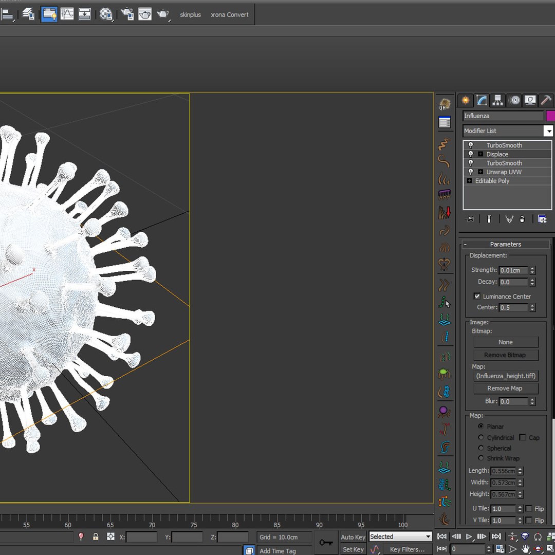 influenza virus 3d model